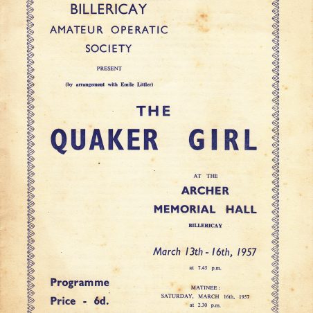 1957 - Quaker Girl | Billericay Operatic Society | Billericay Community ...